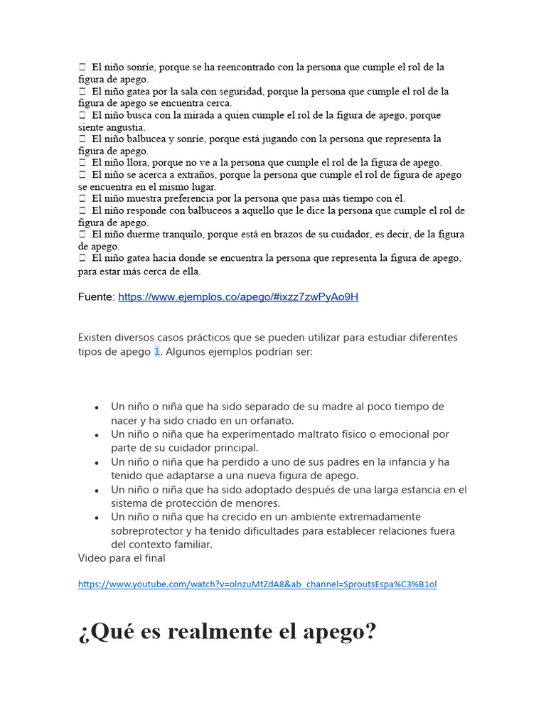 Ejercicio para Trabajar El Apego | PDF