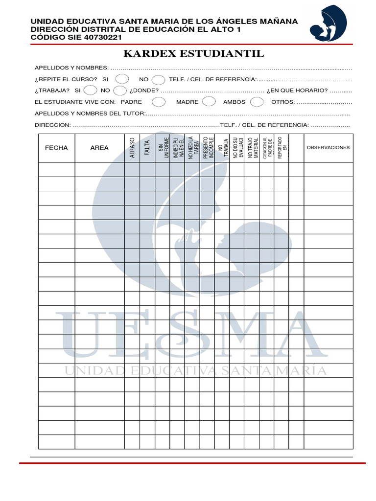 Kardex Estudiantil 2023 | PDF