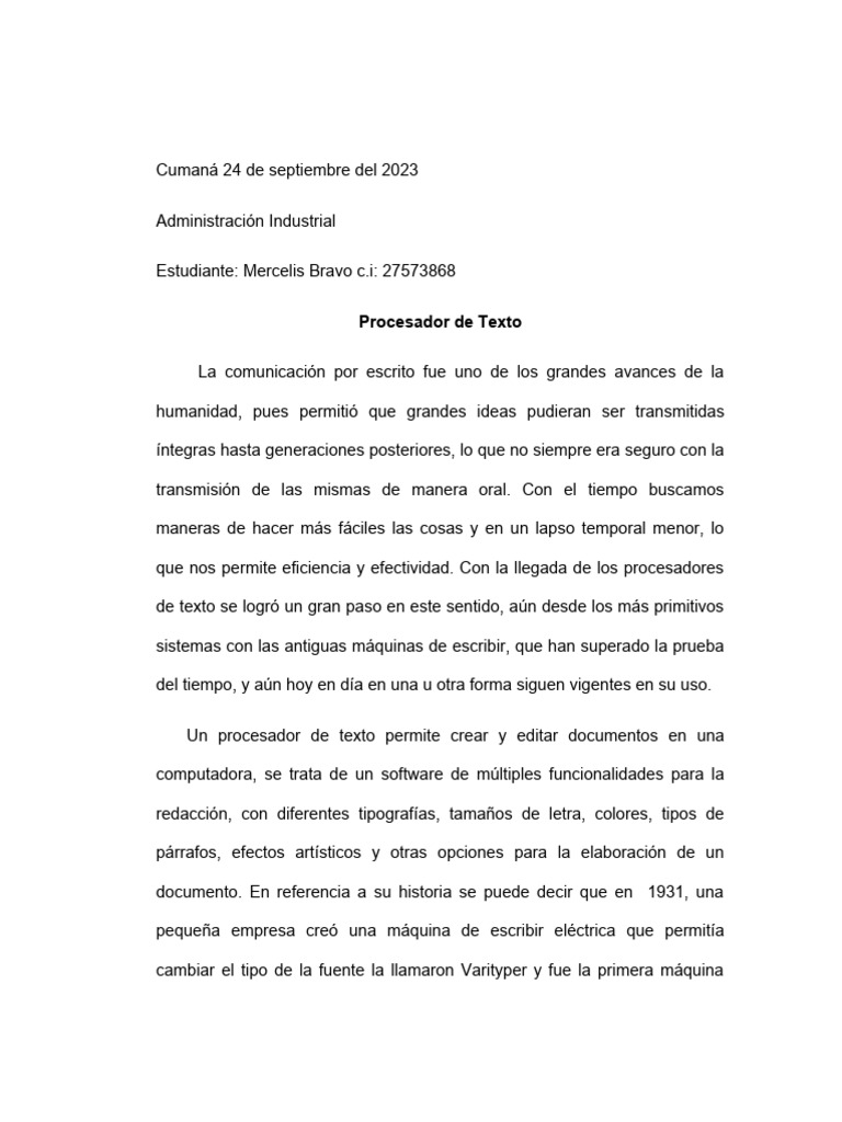 Procesadores de Texto - Informatica II | PDF