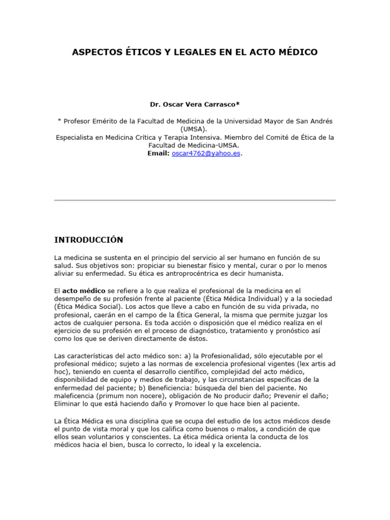 Aspectos Éticos y Legales en El Acto Médico1 | Descargar gratis PDF ... Aspectos Éticos y Legales en El Acto Médico1 | Descargar gratis PDF ...