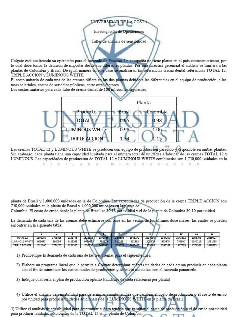 Taller Modelacion Solucion Sensibilidad 20232 | PDF