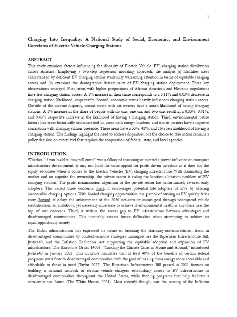 Ev Infrastructure Inequality v04 | PDF