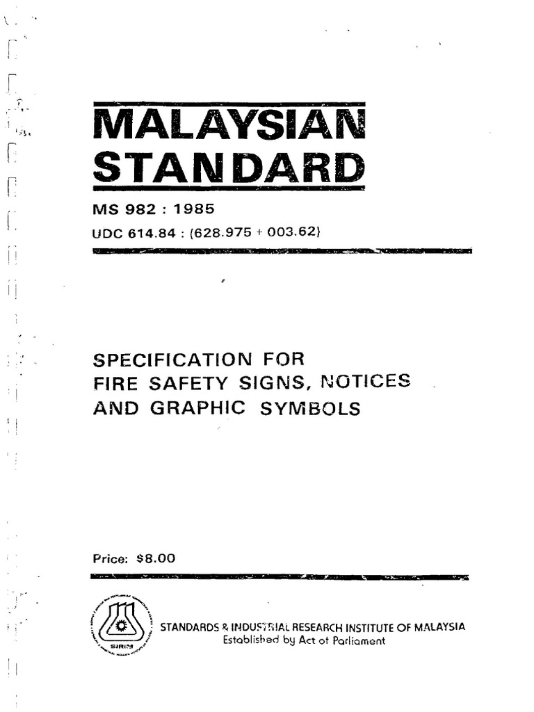 MS 982 - 1985 - Fire Signage | PDF