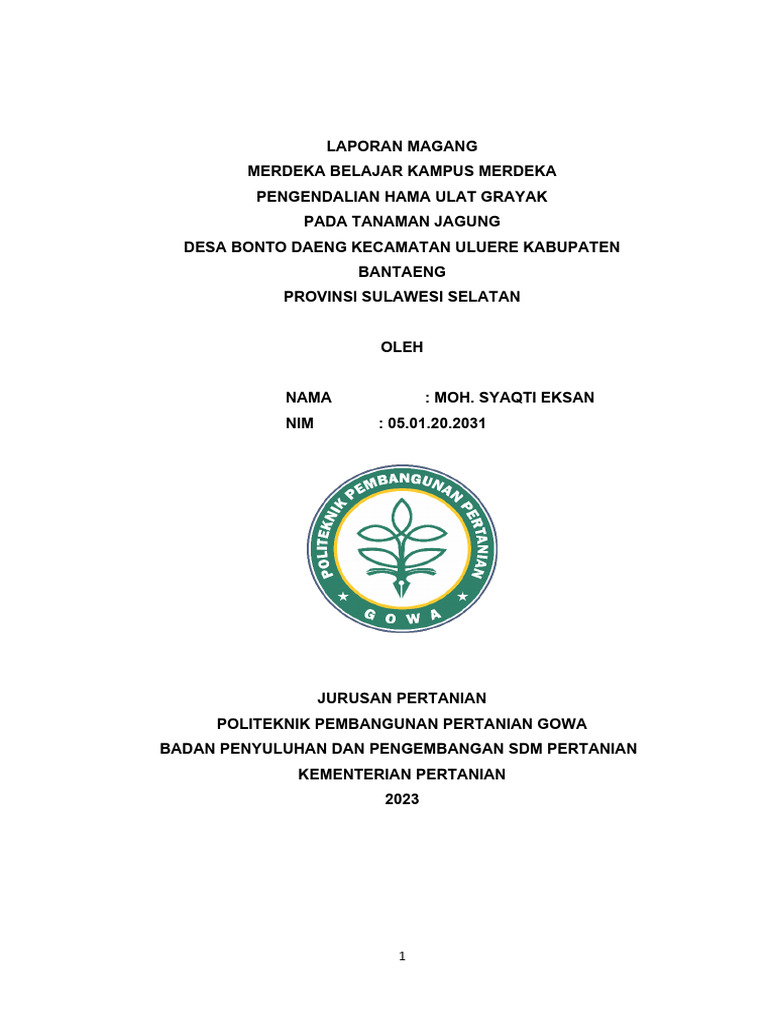 Laporan Magang Ii Bantaeng Sakti | PDF