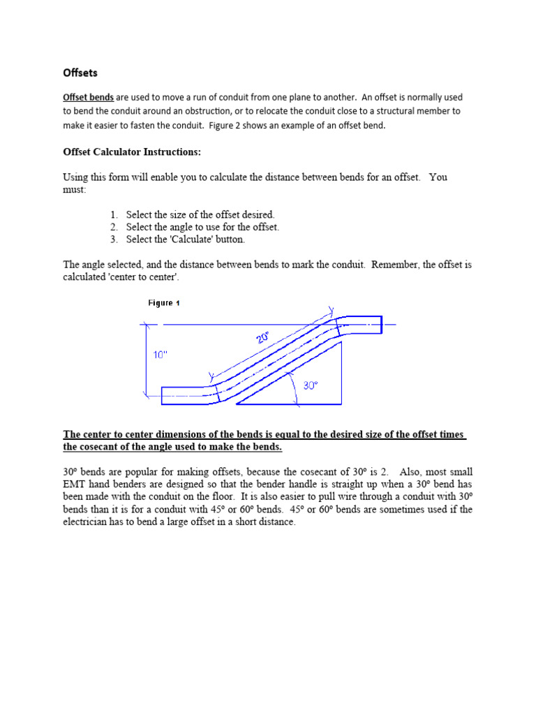 Offsets and 90 Bends | PDF
