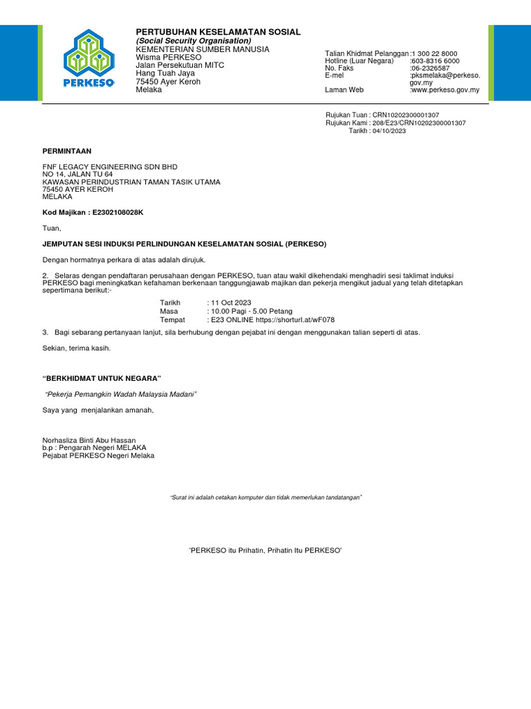 Letter of Induction | PDF