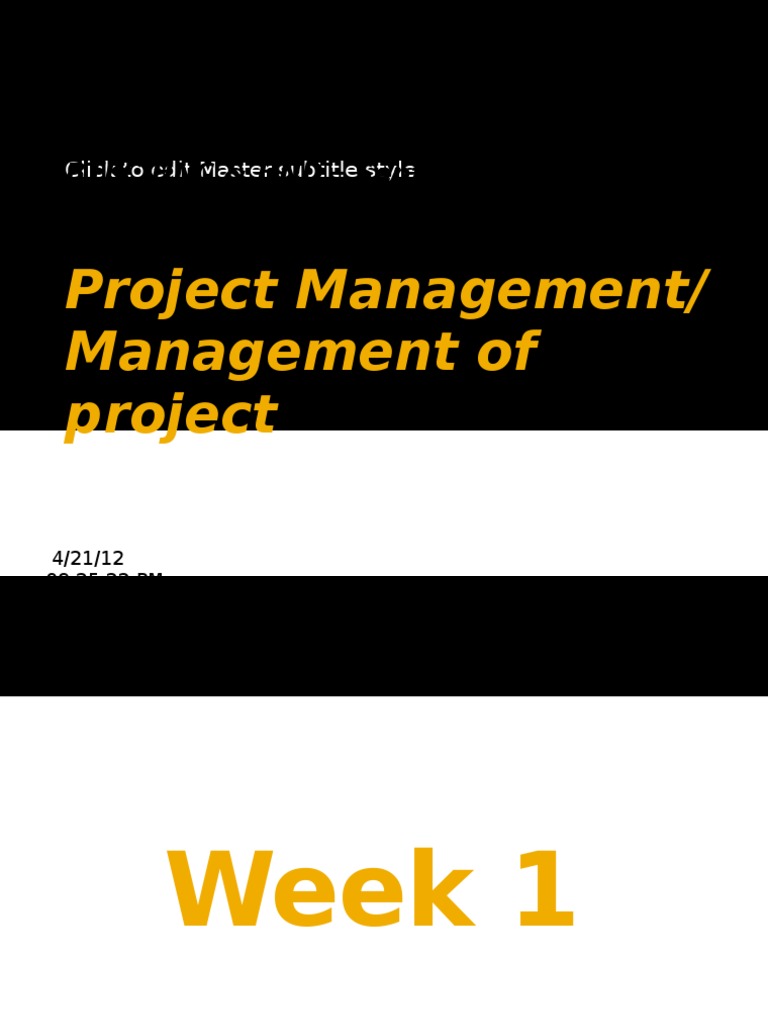 PM Week1 | PDF | Project Management | Cognition
