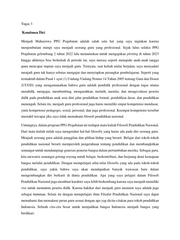 Tugas 3 Komitmen Diri | PDF