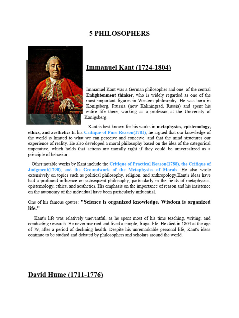 Influential Enlightenment Philosophers | PDF