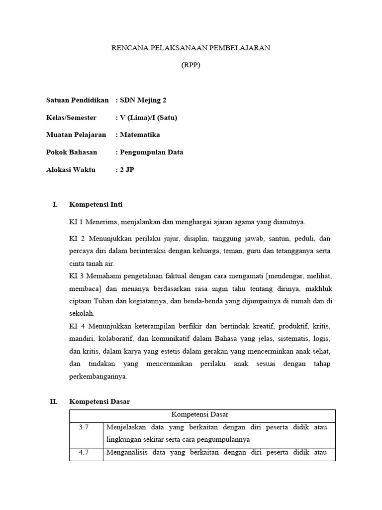RPP Kelas 5 | PDF | Karier & Perkembangan