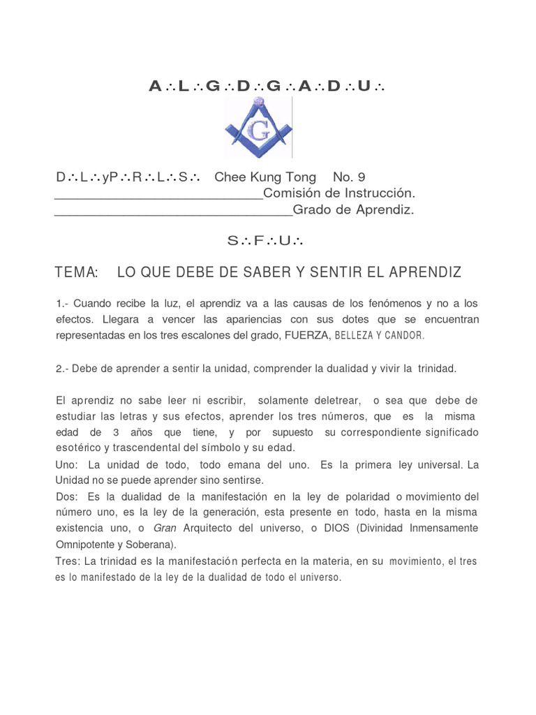 Aprendiz Masón: Conocimientos Esenciales | PDF | Masonería | Mente