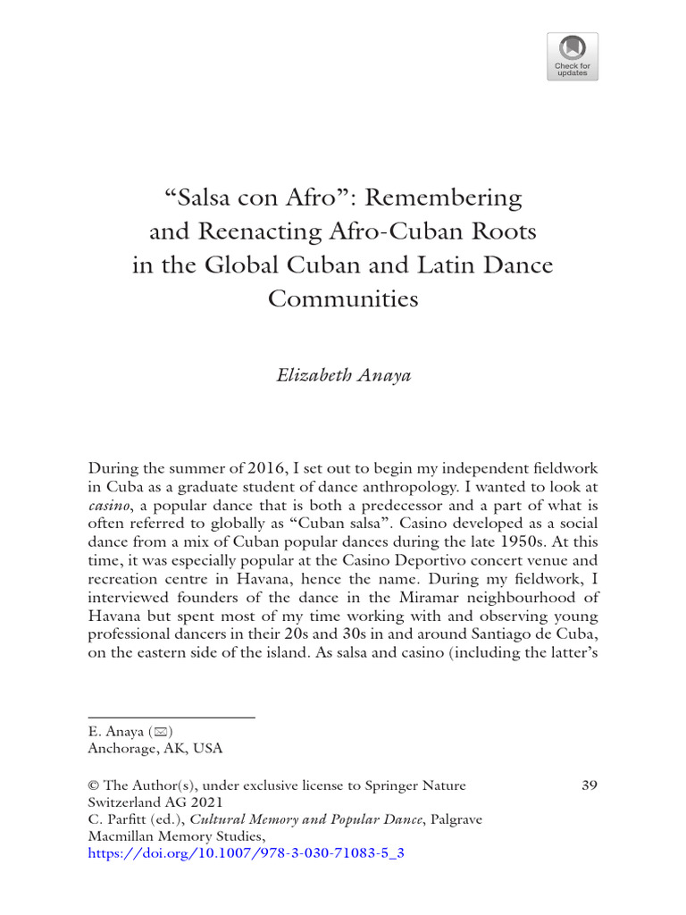 Afro-Cuban Roots in Salsa Dance | PDF | Dances | Cuba