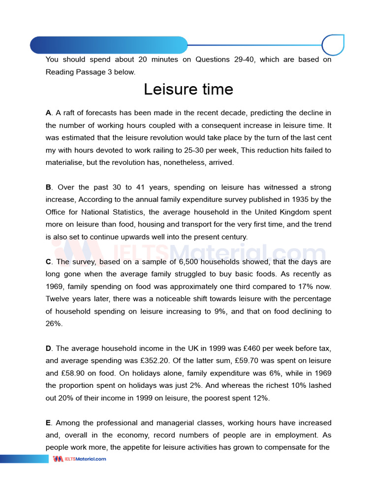 Leisure Time Pdf Leisure Working Time