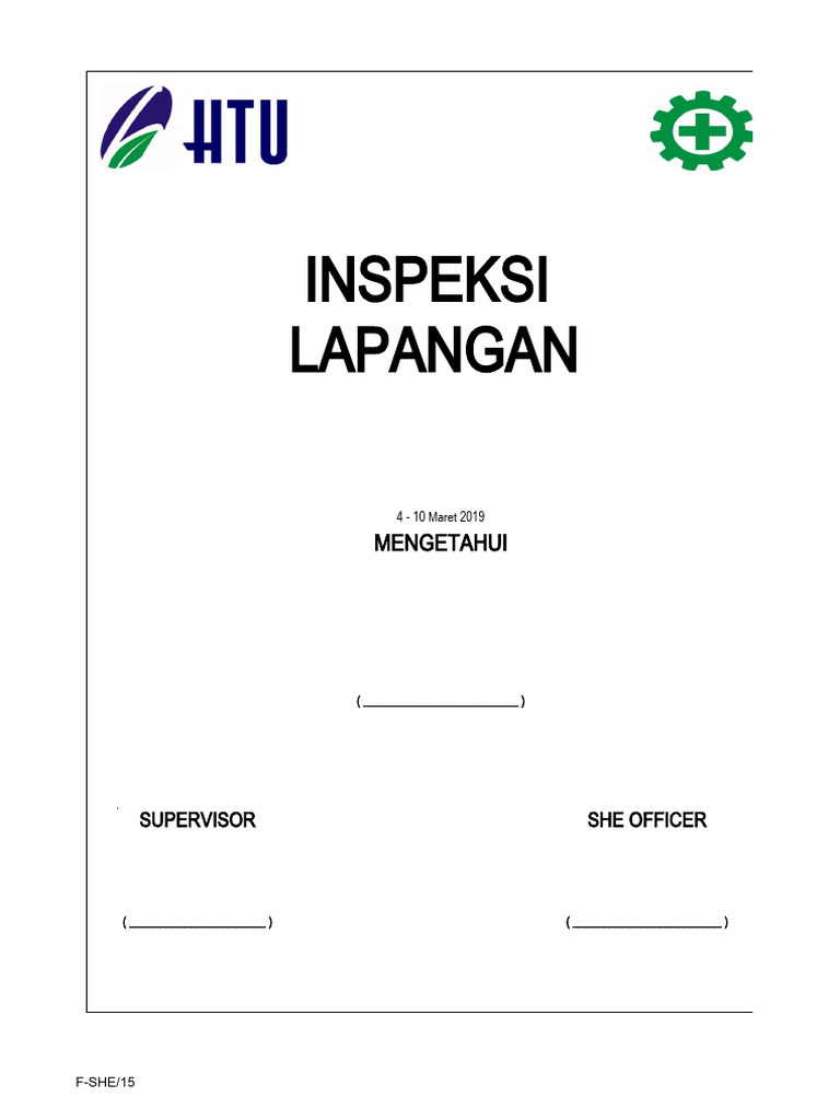 FORM Inspeksi AREA KERJA | PDF