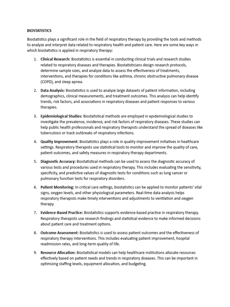 Biostatistics in RT | PDF | Health Care | Biostatistics