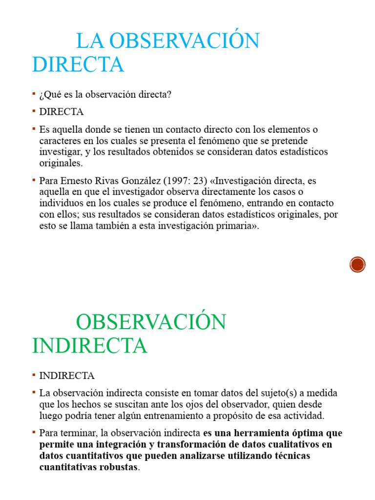 La Observación Directa | PDF