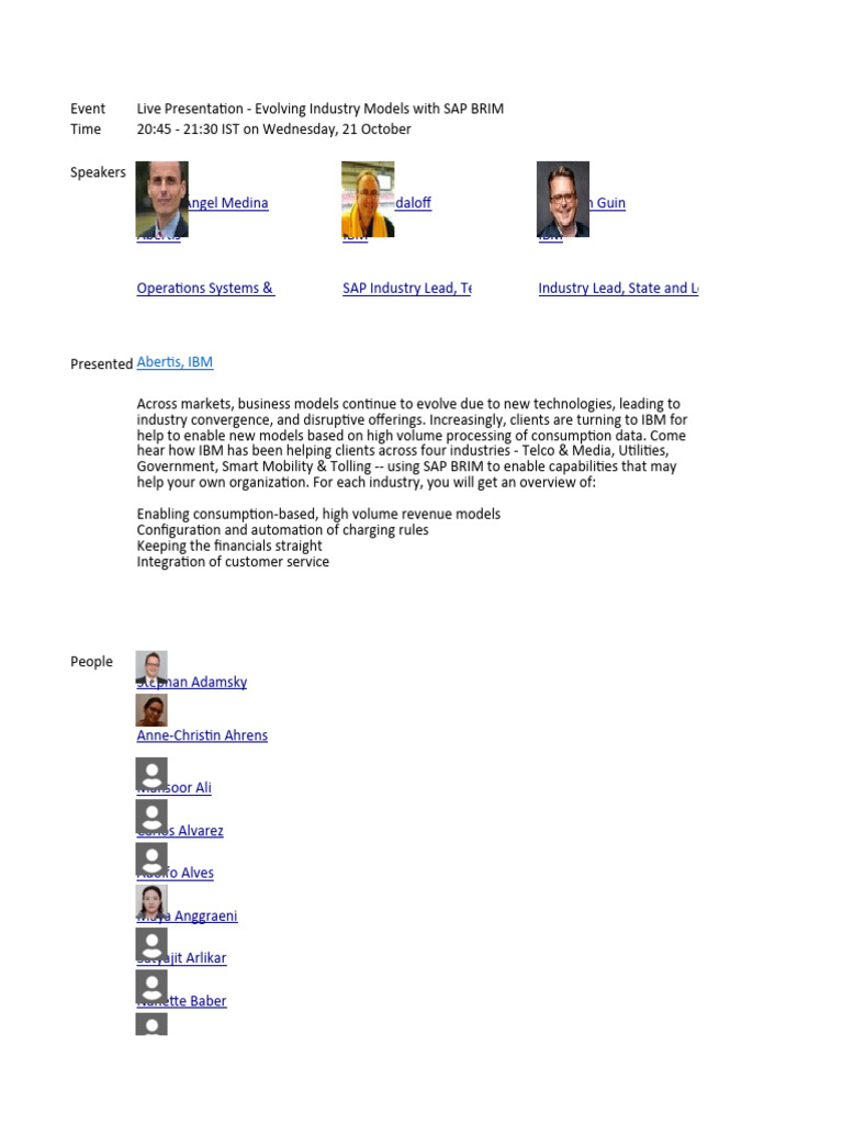 SAP Event Participant Contact List | PDF | Business