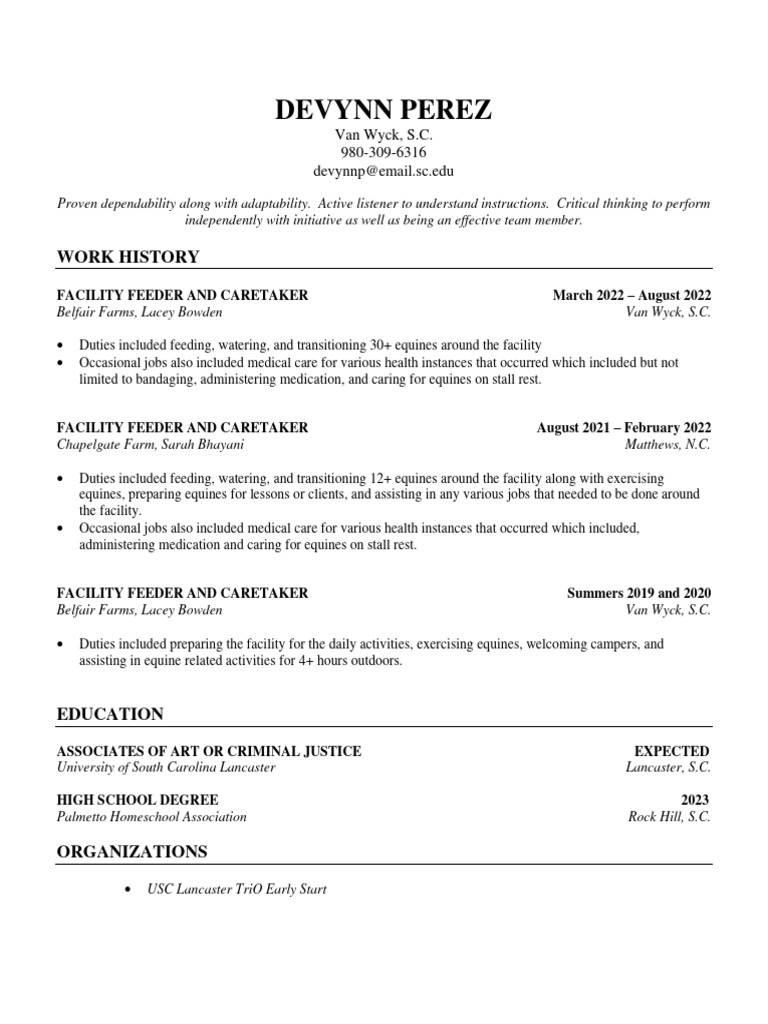 dp - resume sample | PDF