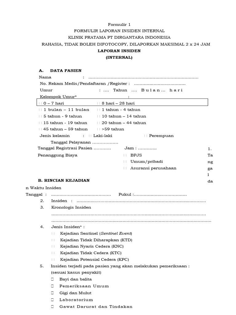 Form Laporan IKP Internal | PDF | Sains & Matematika