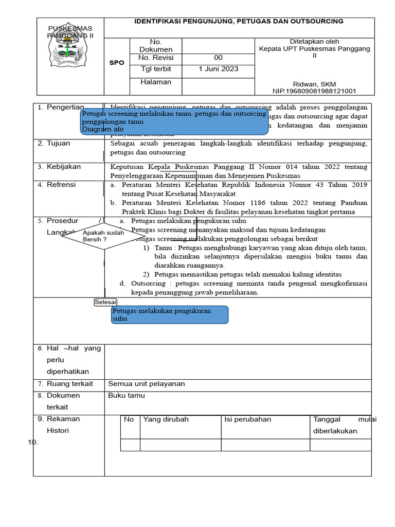 Identifikasi Pengunjung Puskesmas Panggang II | PDF