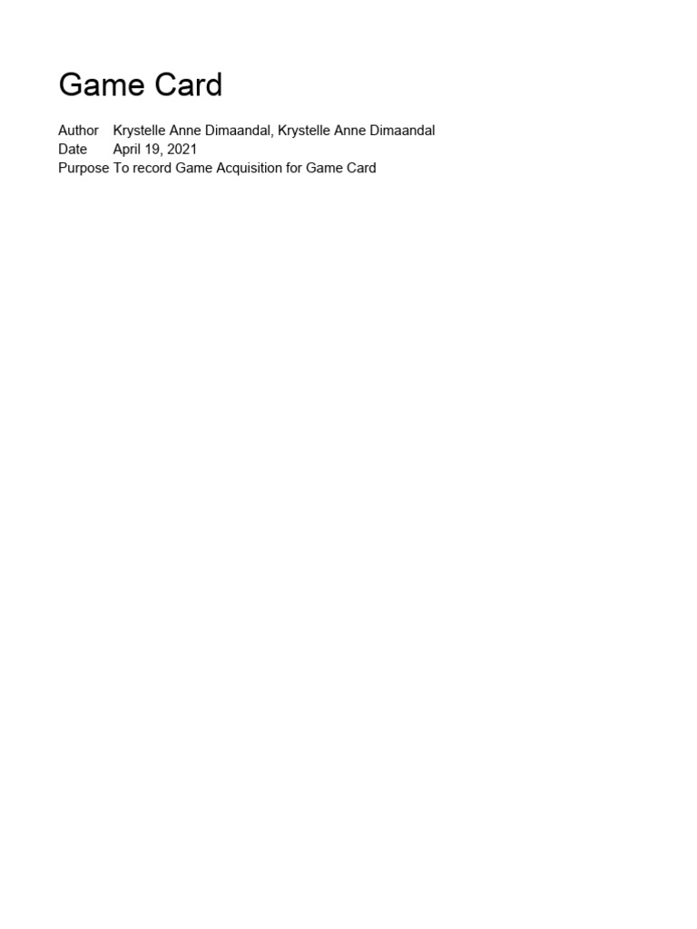 Activity 2-Game List | PDF