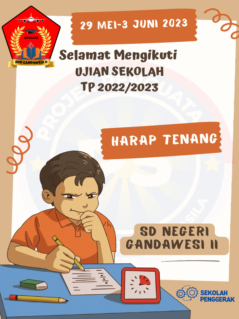 Coklat Ilustrasi Ucapan Selamat Ujian Semester Poster | PDF