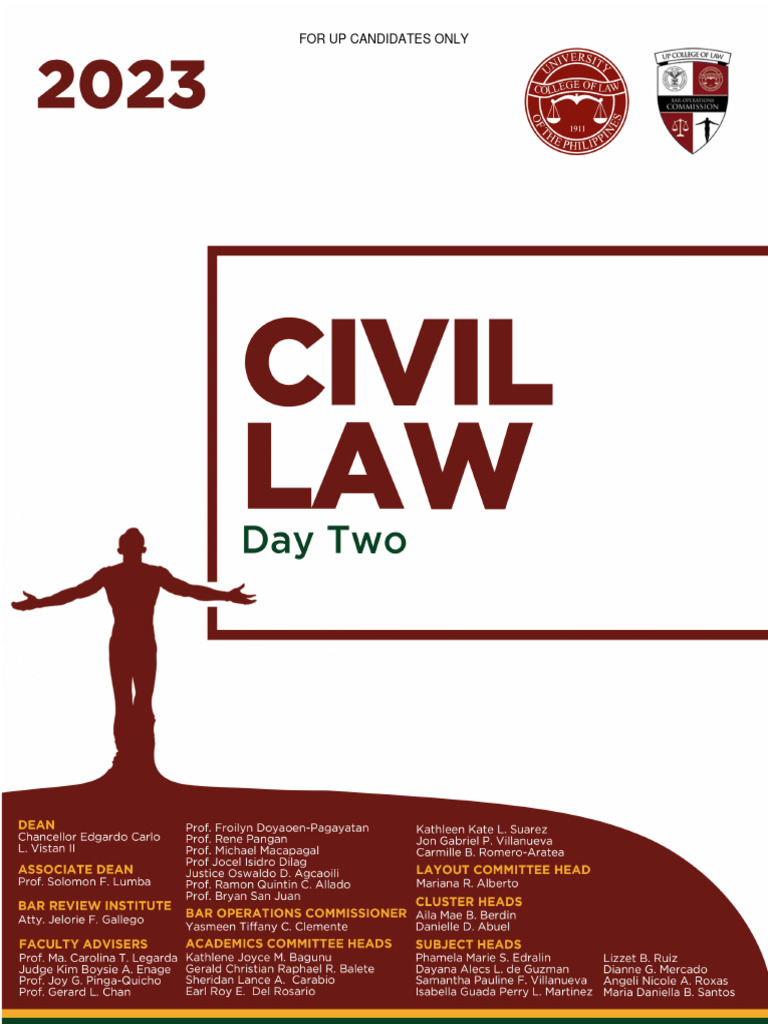 2023 UP BOC Civil Law Reviewer | PDF
