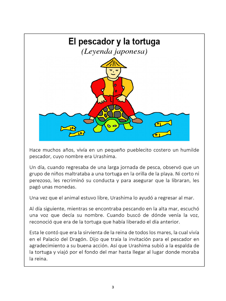 El Pescador y La Tortuga: (Leyenda Japonesa) | PDF