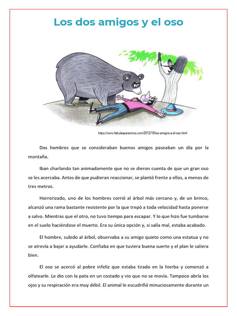 Los Dos Amigos y El Oso | PDF