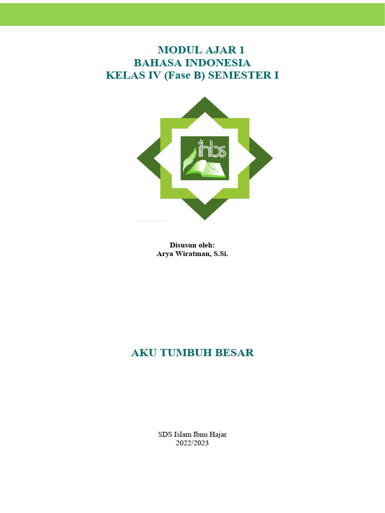 Modul Ajar (Ma) - 1-Esps B. Indonesia Kelas 4 | PDF