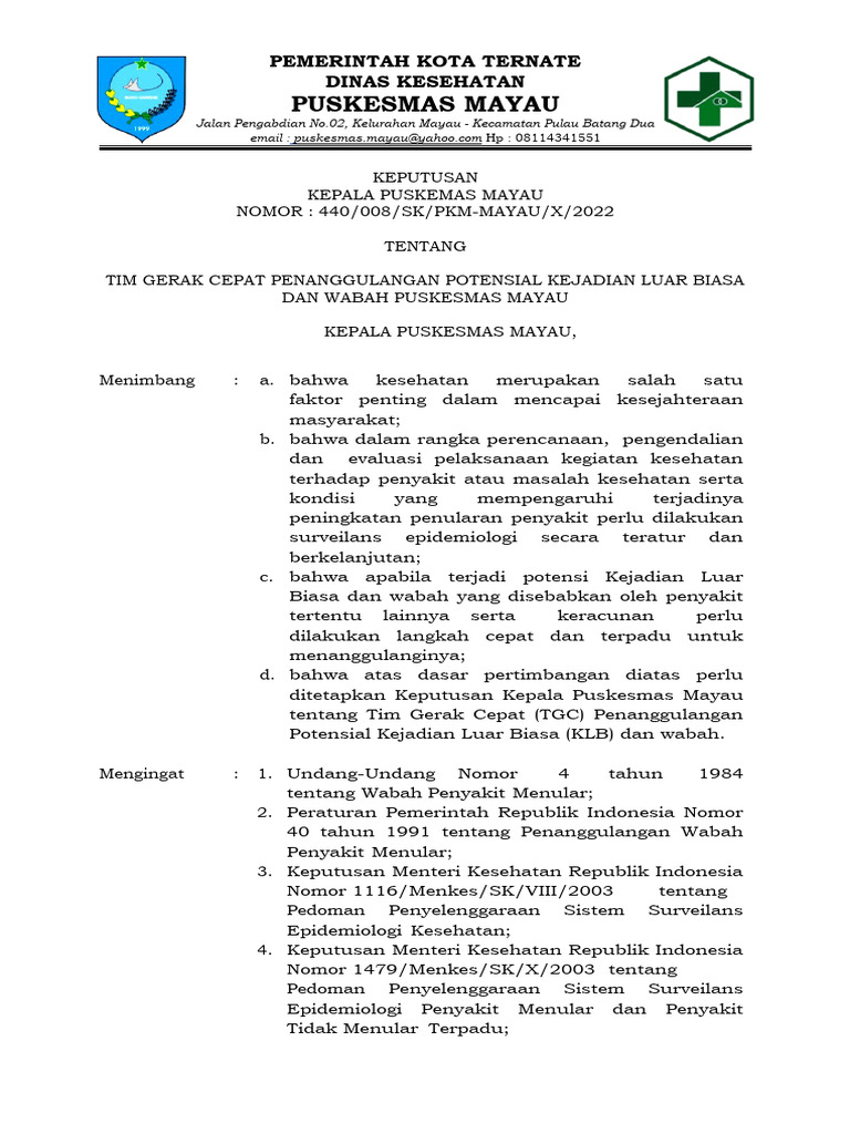 SK Tim Gerak Cepat | PDF