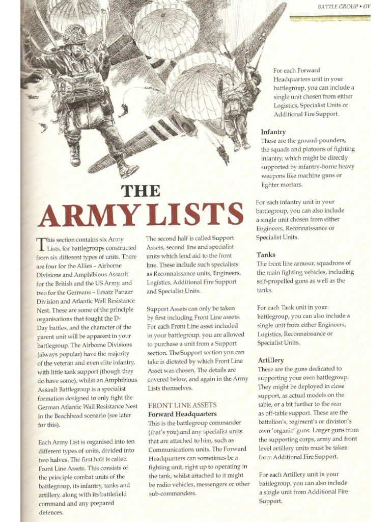 Battlegroup - Overlord Army Lists | PDF