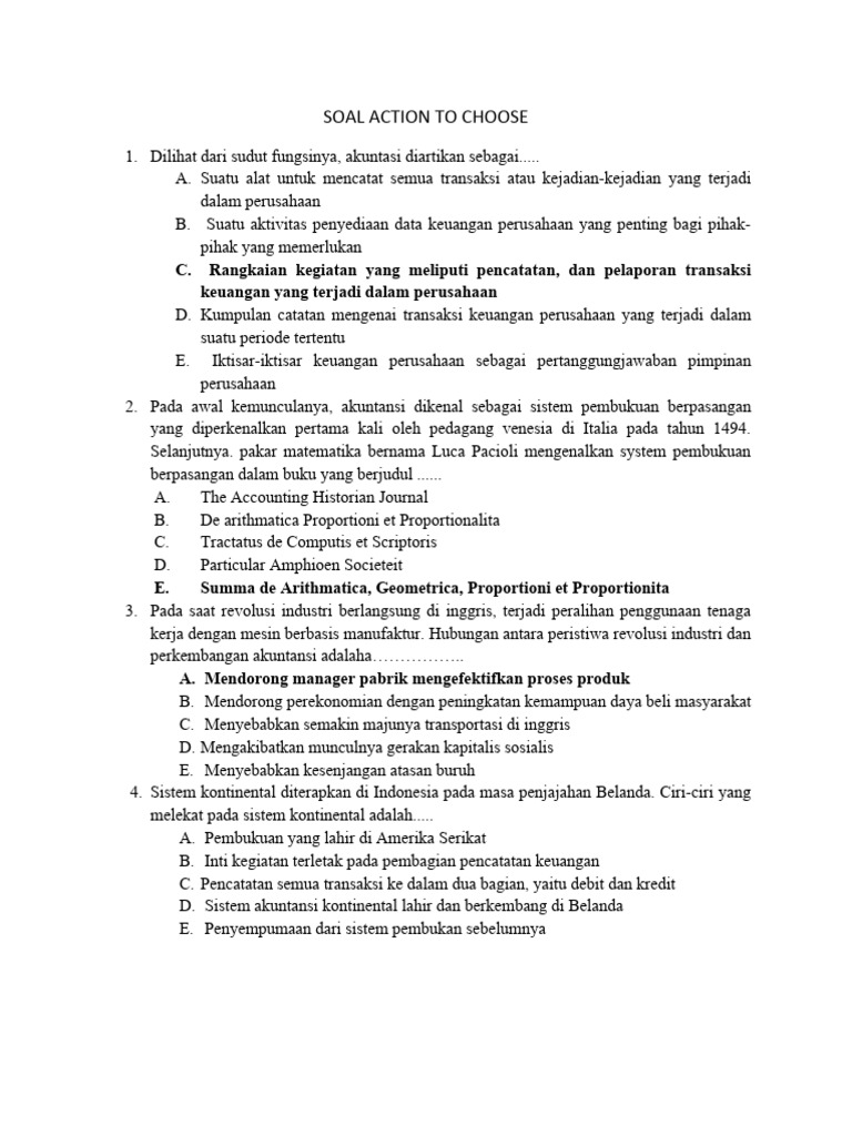Soal Action To Choose | PDF