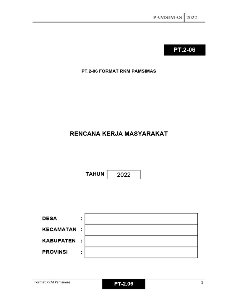 3b. Format RKM Desa Pamsimas 2022 | PDF