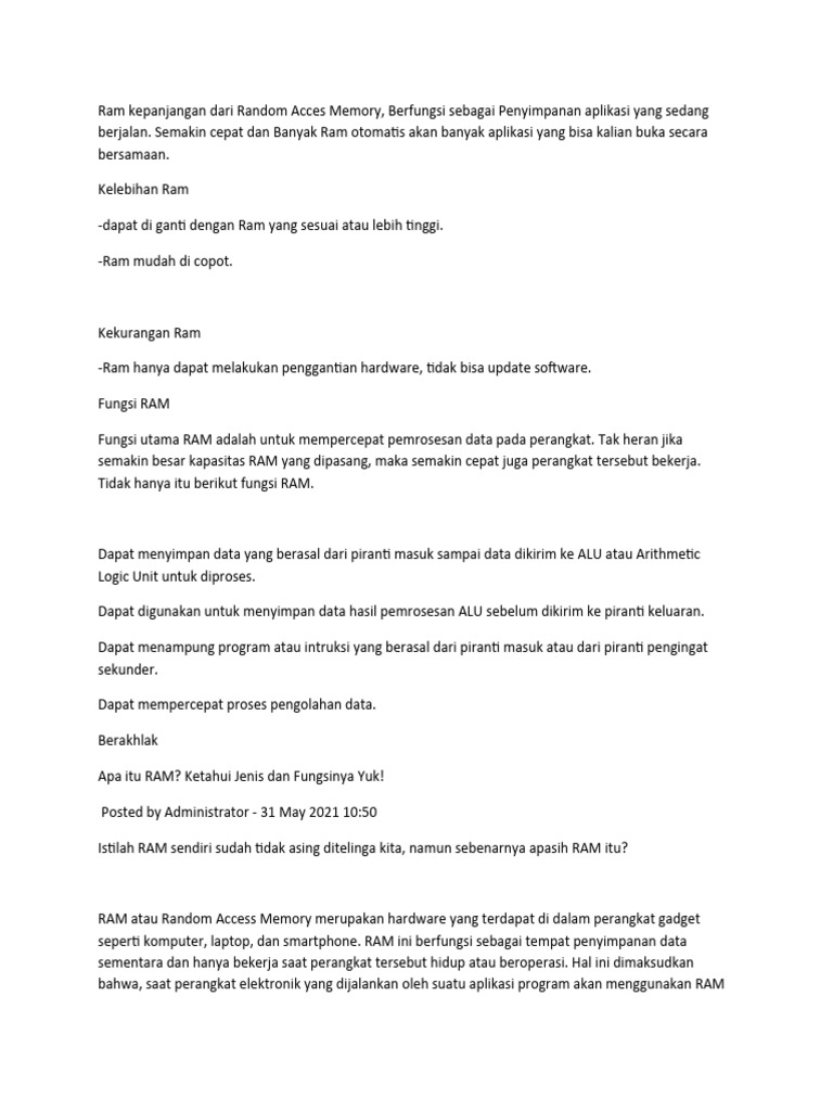 Pengertian Ram | PDF