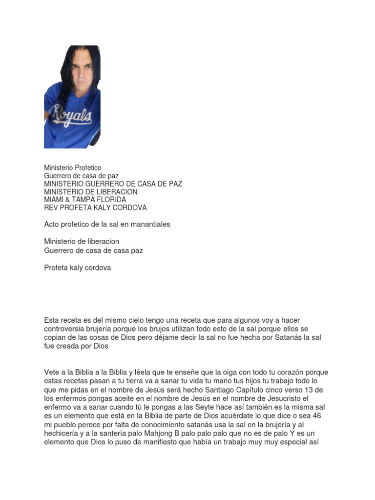 Ministerio Profetico Actor Profetico Aroja La Sal en Tu Casa | PDF