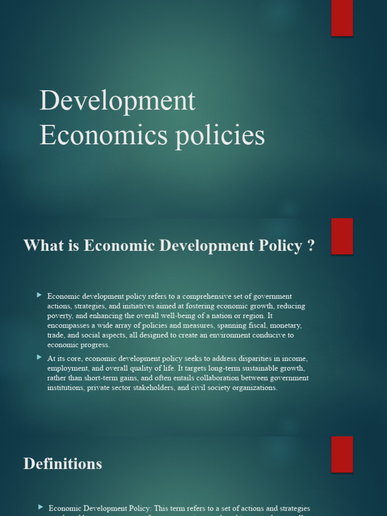 Development Economics Policies Slides | PDF | Social Science