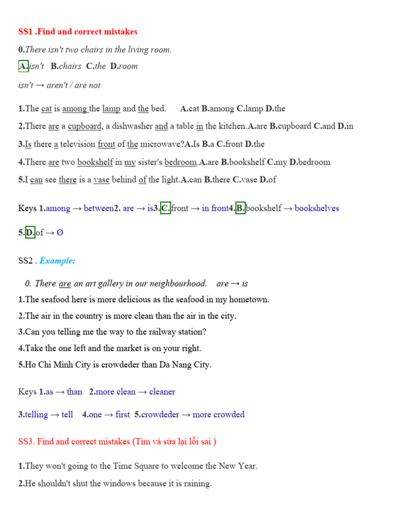 Find and Correct Mistakes . | PDF