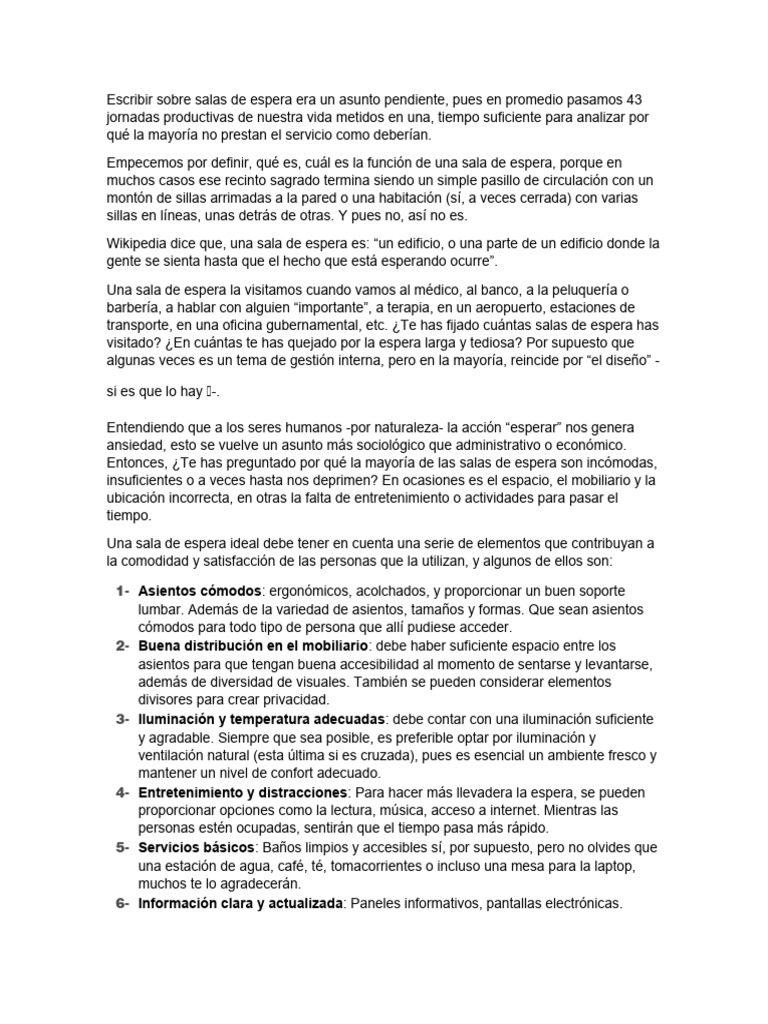 Salas de Espera | PDF