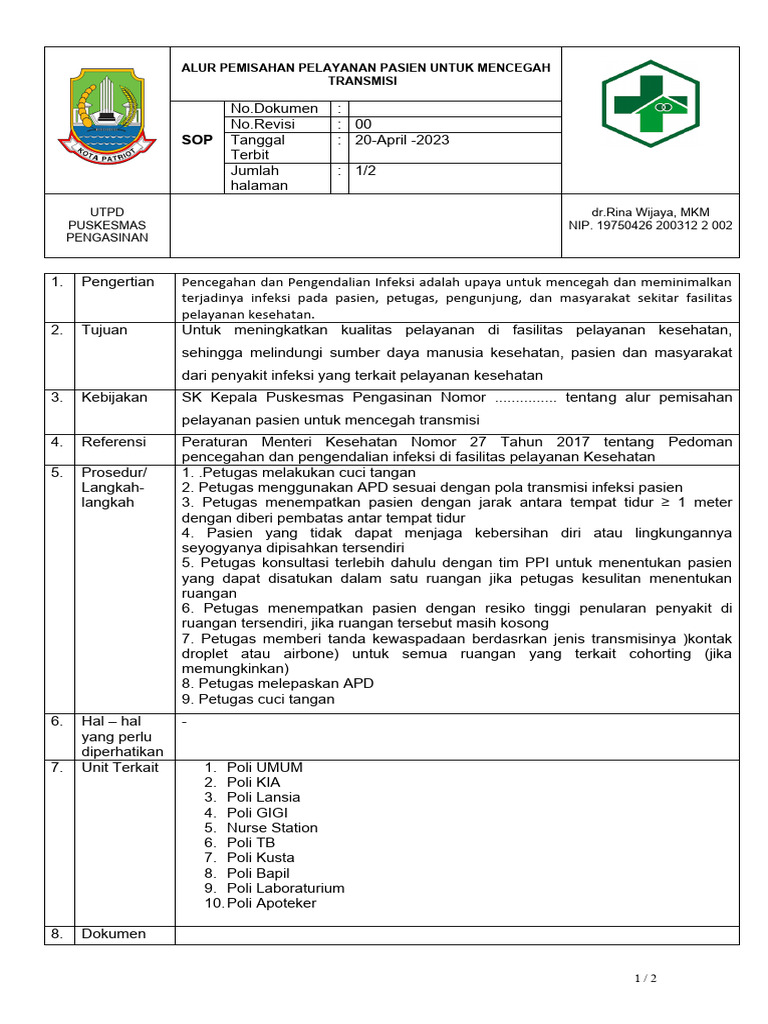 Kerangka SOP Akre Baru Alur Pelayanan | PDF