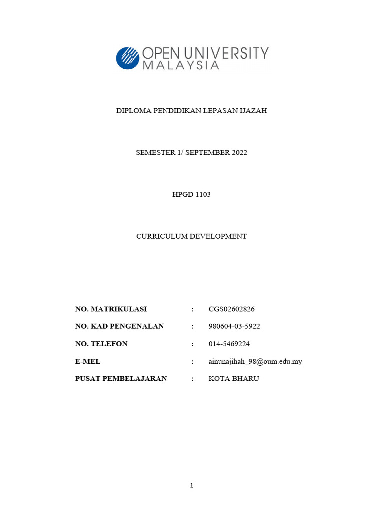 Pembangunan Kurikulum Responsif OUM | PDF | Seni | Sains & Matematika