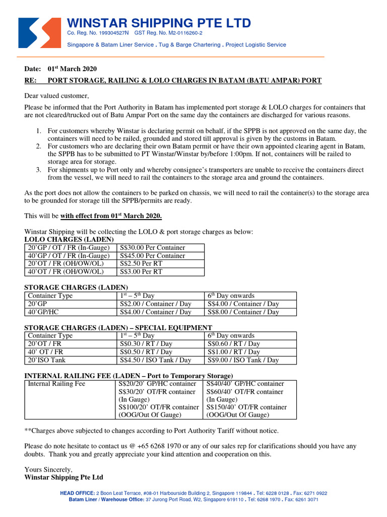 Batam Port Storage Railing LOLO | PDF