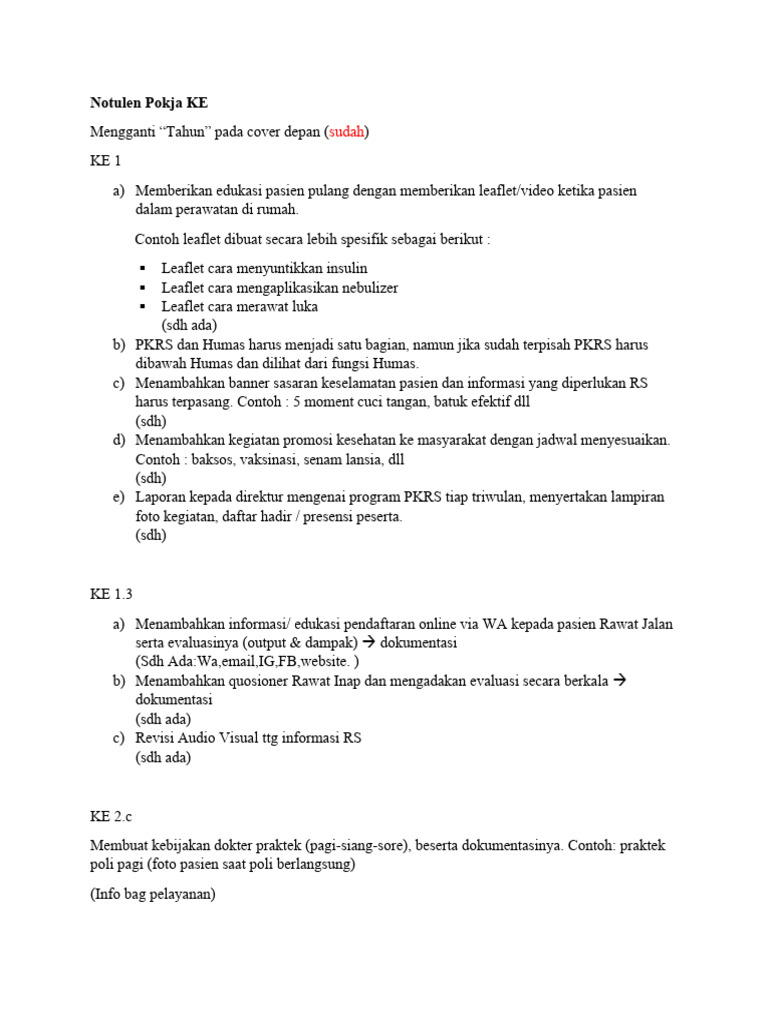 Notulen Pokja KE | PDF