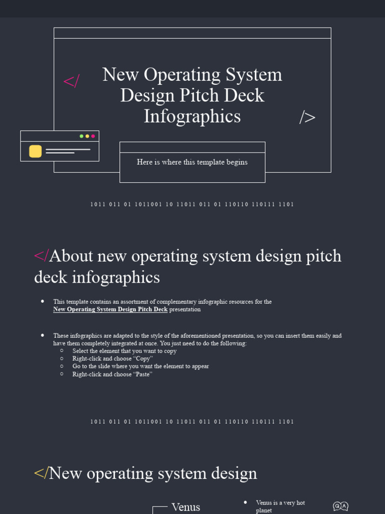 New Operating System Design Pitch Deck Infographics | PDF