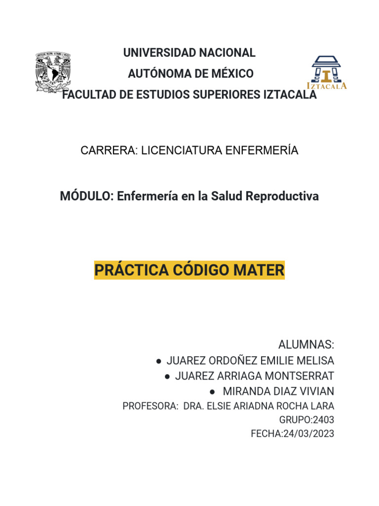 PRÁCTICA CÓDIGO MATER | PDF