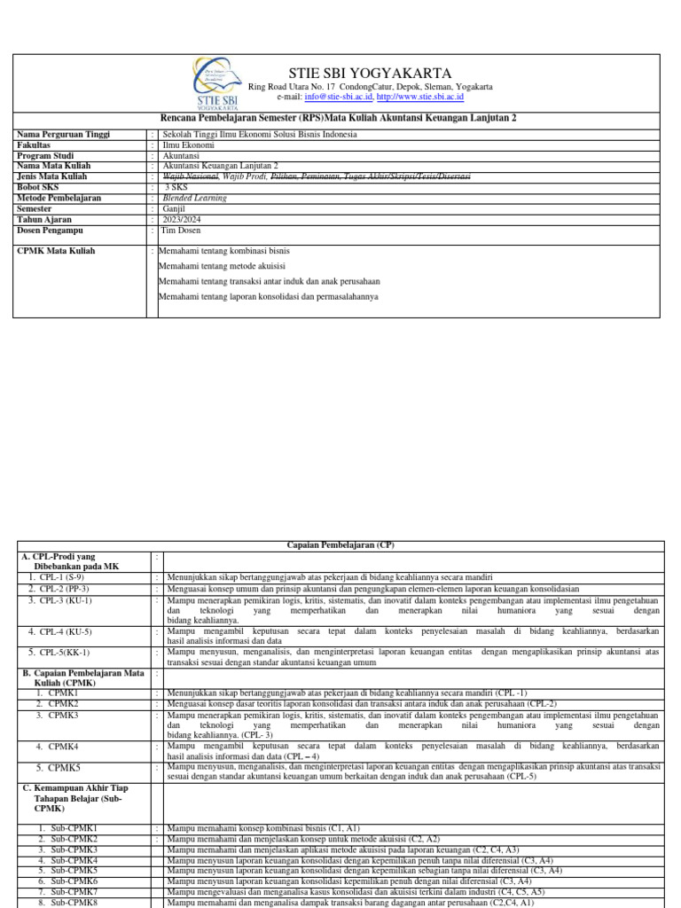 RPS AKL 2 Ok | PDF | Bisnis | Pengelolaan Keuangan & Uang