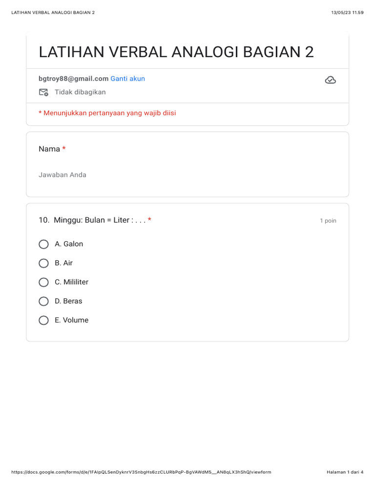 LATIHAN VERBAL ANALOGI BAGIAN 2 | PDF