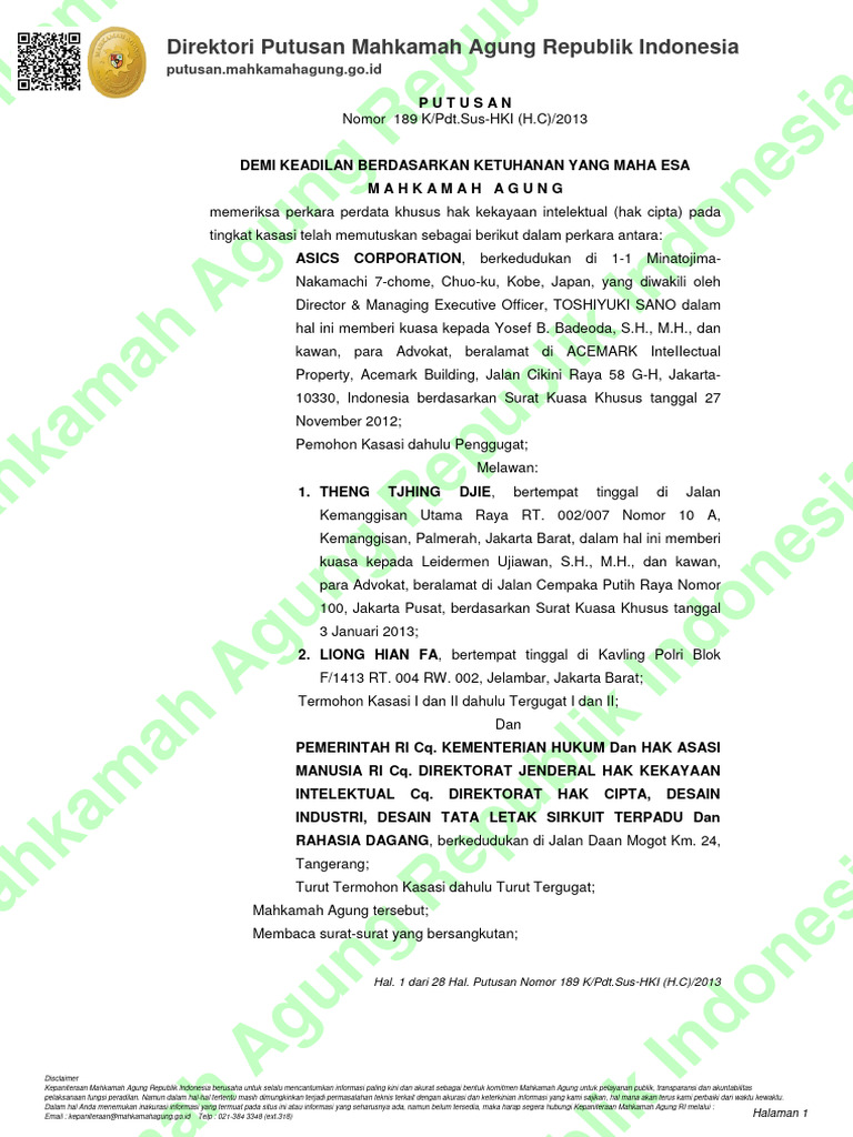 Putusan 189 K PDT - Sus-Hki 2013 20231002133416 | PDF