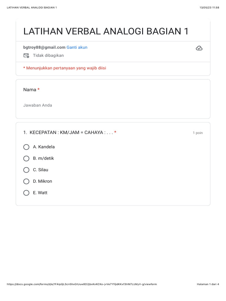 Latihan Verbal Analogi Bagian 1 | PDF