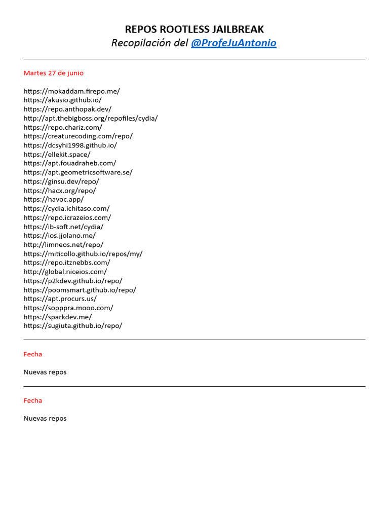 Repos Rootless Jailbreak @Profejuantonio | PDF